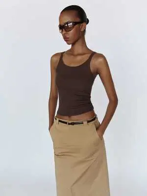 REFORMATION Calie Tank Top - Brown