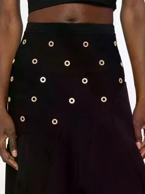 Sandro Asymmetrical Knitted Eyelet Skirt