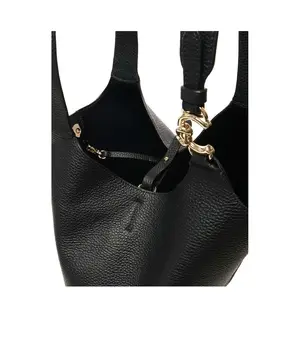 COCCINELLE C-easy Logo Plaque Shoulder Bag - Black