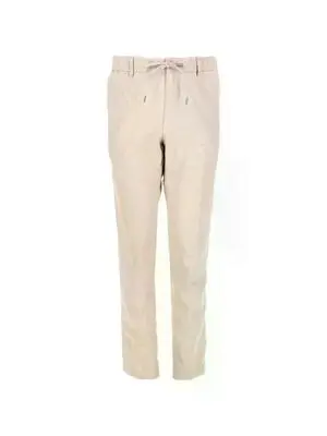 BOSS Beige Marl Effect Drawstring Waist Tapered Trousers - Neutrals