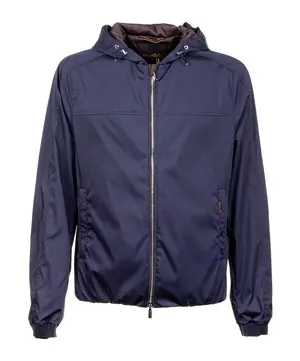 MOORER Hooded Long Sleeve Zip-up Jacket