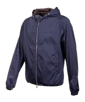 MOORER Hooded Long Sleeve Zip-up Jacket