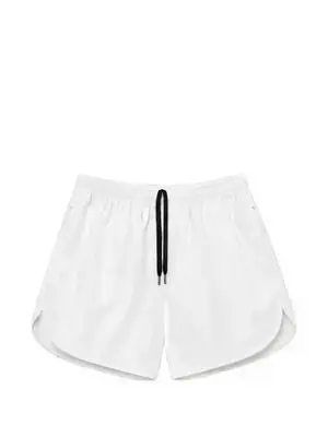 TRIBE AND TRUE Drawstring Waist Swim Shorts - White
