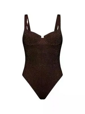 Oseree Glitter Effect Underwired Swimsuit - Brown