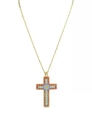 MADISON Enamel Cross Pendant Necklace - Gold