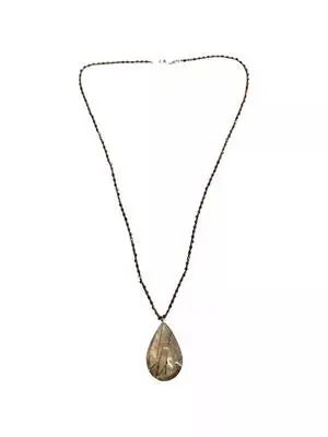 MADISON Rutilated Quartz Beaded Necklace With Topaz Pendant