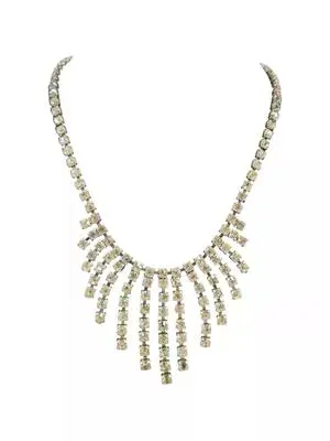 MADISON Rhinestone Embellished Fringe Necklace