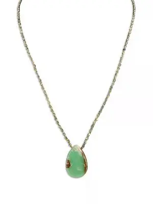 MADISON Chrysoprase Teardrop Pendant Necklace - Silver