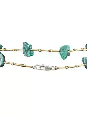 MADISON Malachite Bear Charm Necklace