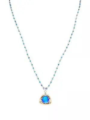 MADISON Blue Mary-2 Bead-embellished Necklace - Silver