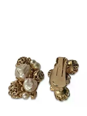 MADISON Tone Faux Pearl Embellished Clip-on Earrings - Gold