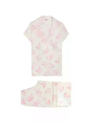 Eberjey Gisele Floral-print Piped Pajamas Set - Neutrals