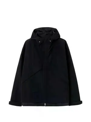 SOLID HOMME Zip-up Hooded Jacket - Black