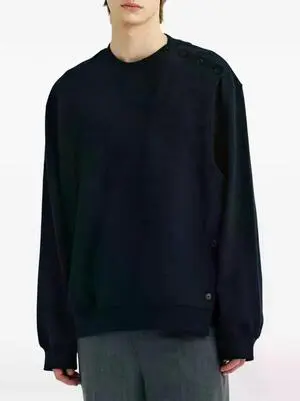 SOLID HOMME Button-detail Sweatshirt