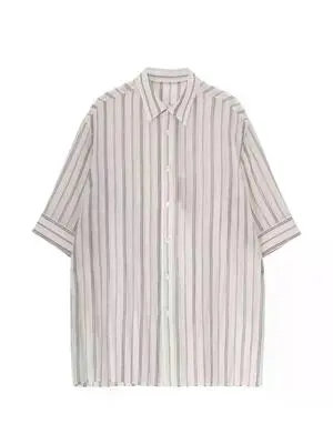 Yohji Yamamoto Striped Short-sleeve Shirt - White