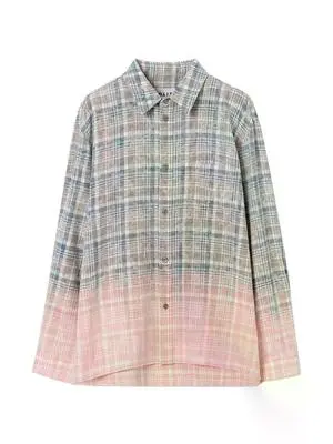 SOLID HOMME Gradient-effect Checked Shirt - Neutrals
