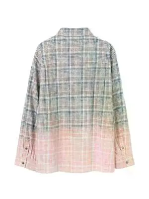 SOLID HOMME Gradient-effect Checked Shirt