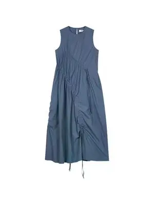 STUDIO TOMBOY Shirred Sleeveless Maxi Dress - Blue