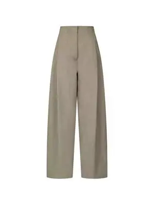 STUDIO TOMBOY Pleated Wide-leg Trousers - Neutrals