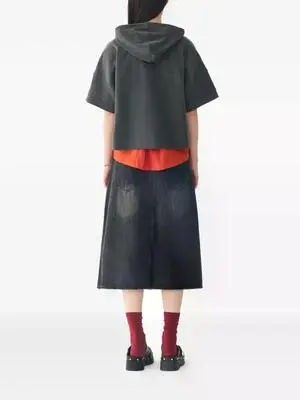 STUDIO TOMBOY Asymmetric Waistband Washed Mid Skirt