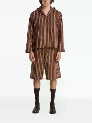 Études Studio Striped Hooded Shirt Jacket