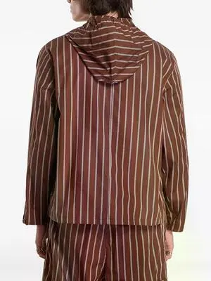 Études Studio Striped Hooded Shirt Jacket