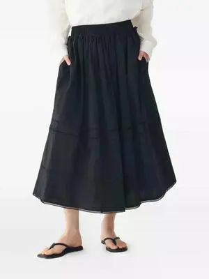STUDIO TOMBOY Ladder-stitch Gathered Long Skirt