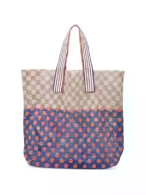 ÉPICE Kanpur Geometric Mesh Tote Bag - Red