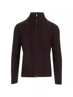 AL DUCA D’AOSTA 1902 Ribbed Knit High Neck Zip-up Sweater