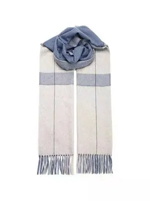 AL DUCA D’AOSTA 1902 Check-pattern Fringed-edge Scarf - Neutrals