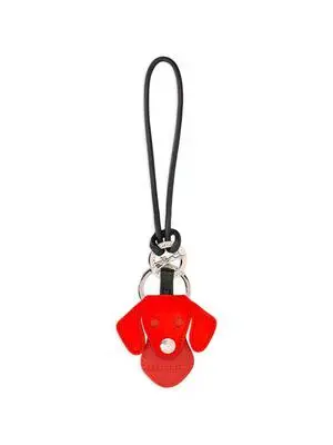 Longchamp Re-play Leather Dog Keyring - Red
