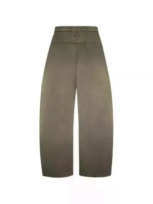 TEAM WANG DESIGN Taupe Washed Effect Pleated Track Pants