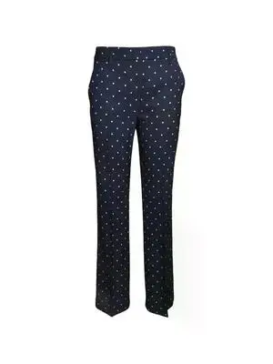ROOM 52 Polka-dot Straight-leg Trousers - Blue