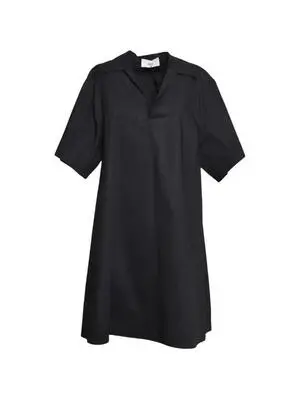 SOLOTRE Cotton Mini Dress - Black