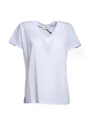 SOLOTRE Cotton V-neck T-shirt - White