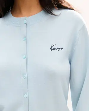 Kenzo Embroidered Merino Wool Cardigan