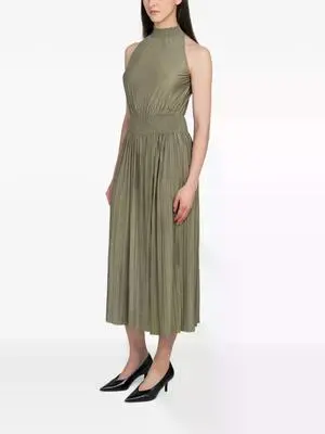SAMSOE SAMSOE Pleated Smocked-waist Midi Dress