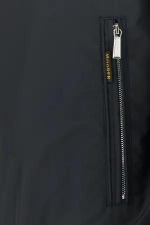 MOORER Zipped Bomber Jacket - Dark Blue