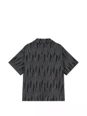 STUDIO TOMBOY Seersucker Camp Collar Shirt - Black