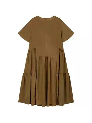 STUDIO TOMBOY Asymmetric Tiered A-line Dress - Neutrals