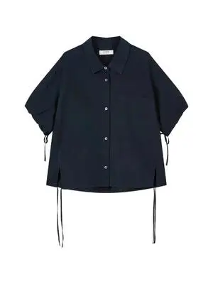 STUDIO TOMBOY Dark Navy Balloon Sleeve Shirt - Blue