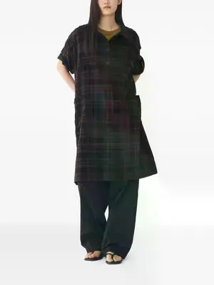 STUDIO TOMBOY Checkered Short-sleeve Midi Dress