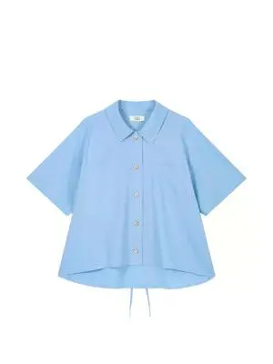 STUDIO TOMBOY Short-sleeve Oversized Shirt - Blue