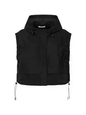 STUDIO TOMBOY Cropped Gilet With Drawstring Hood - Black