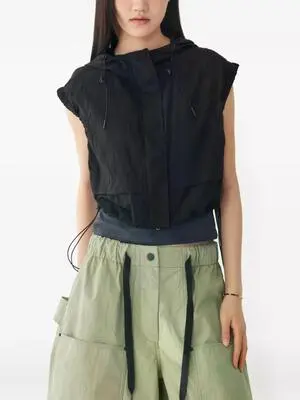 STUDIO TOMBOY Cropped Gilet With Drawstring Hood