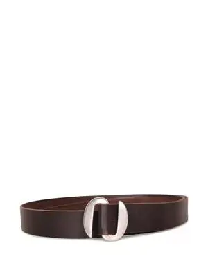 Orciani Double Oval-buckle Suede Belt