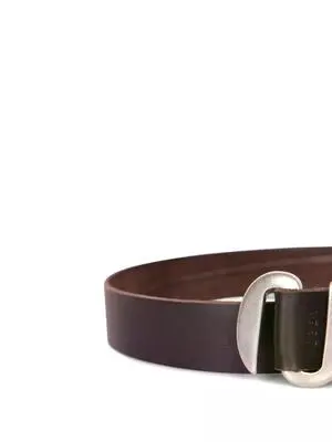 Orciani Double Oval-buckle Suede Belt