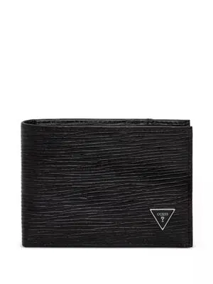 Guess Milano Logo-plaque Textured Wallet - Black