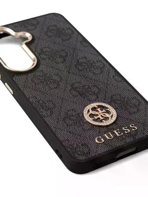 Guess Monogram-print Logo-plaque Phone Case - Black