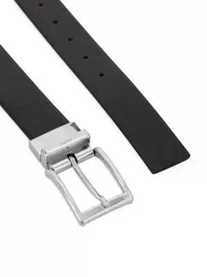 Guess Milano Saffiano-effect Belt With Buckle Fastening - Black